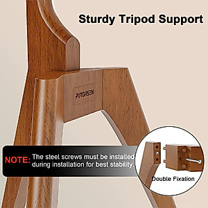 PUTORSEN Premium Wood Easel TV Stand, Adjustable TV Tripod Stand for 45-65 Inch LED LCD Screen, Swivel TV Floor Stand with Top TV Shelf and Magnetic Concealed Cable Management, Max Load 88lbs, Walnut