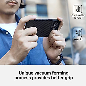 PITAKA Case for iPhone 14 Pro, 6.1 Inch, Military Grade iPhone 14 Pro Protective Case, Compatible with MagSafe [MagEZ Case Pro 3] 1500D Aramid Fiber, Black/Grey (Twill)