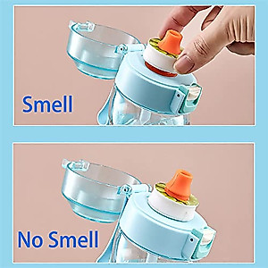 Water Bottle with Flavor Pods,Fruit Fragrance Water Bottle,Scent Water Cup,Sports Water Cup Suitable for Outdoor Sports(B.21.9Oz(Blue)+6 Pods))