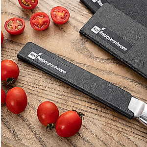 Restaurantware Sensei 6 x 1 Inch Knife Sleeve, 1 BPA-Free Knife Protector - Fits Steak Knife, Felt Lining, Black Plastic Knife Blade Guard, Durable, Cut-Proof