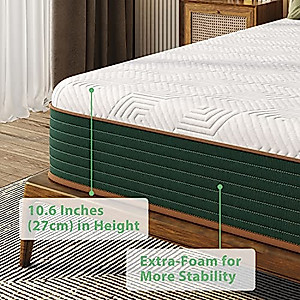Zeffly Full Size Mattress 10 Inch, Gel Memory Foam Mattress with Individual Pocket Springs, Hybrid Mattress in a Box for Pressure Relief & Cooler Sleep, CertiPUR-US Certified