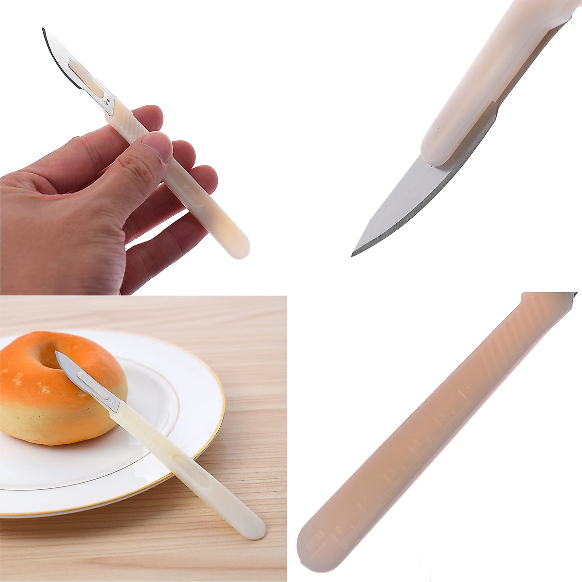 EOPER Bakers Lame Bread Tool 10 Pieces Western Style Curve Bread Knifes Dough Scoring Bread Slicer Tool with Plastic Protective Cover Baking Sourdough Razor French Cutter For Bread Bakers