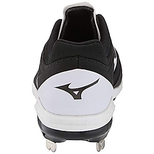 Mizuno Sweep 5 Low Women's Metal Softball Cleat, Black/White, US 9