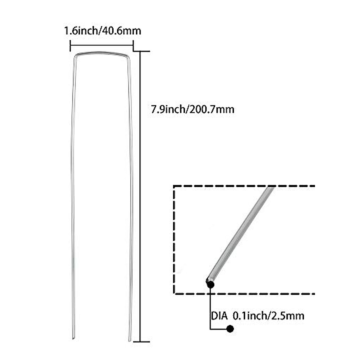 LANIAKEA Garden Stakes 8 Inch Metal Garden Staples 200 Pack Galvanized Landscape Pins Heavy Duty Landscape Stakes for Gardening Fence Landscape Ground Cover