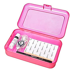 Amazon Basics Pencil Box, Pack of 4, Multi, Solid