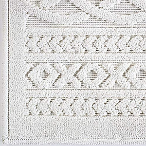 Orian Rugs Boucle Collection 403848 Indoor/Outdoor High-Low Jenna Area Rug 5'2" x 7'6", Natural Ivory, 5 ft 2 in x 7 ft 6