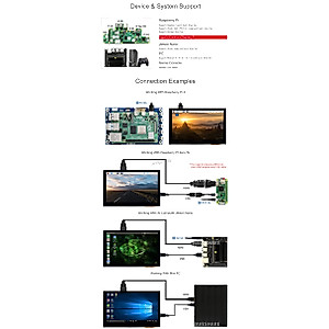 4.3inch HDMI LCD (B), IPS Screen HDMI Interface 4.3 inch 800x480 Capacitive Touch Screen Supports Multi Mini-PC Systems Raspberry Pi BB Black Banana Pi Raspbian Ubuntu Windows 10 8 7 @XYGStudy