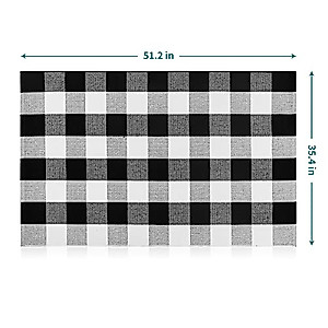 Lamberia Checkered Area Rug Buffalo Plaid Rugs Indoor and Outdoor Black White Checkered Carpet for Kitchen and Hallway (3' x 4'3")