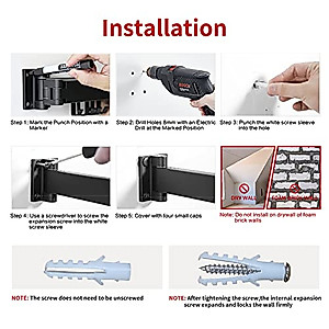 HotMax Clothes Drying Rack Wall Mounted, Retractable Collapsible Drying Racks for Laundry, Space Saving Dryer Rack, Balcony, Apartment Space Saver Organization(Tri-fold, Black)