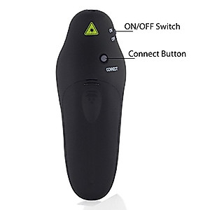 2.4 GHz USB Wireless Presenter Remote Control Laser Pointer Pen Red RF PowerPoint Clicker PPT Controller Presentation for Meeting Teaching Speech