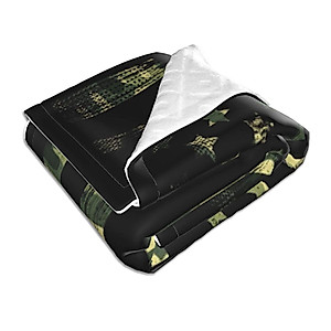 American Flag with Green Camo Baby Blanket Super Soft Microfiber Swaddling Blankets Wrap for Boys and Girls