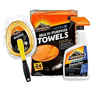 Interior Car Cleaning Kit by Armor All, Interior Detailer Spray with Microfiber Towels and Microfiber Duster, 16 Fl Oz