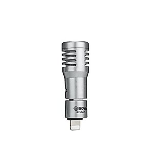 BOYA BY-P4D iPhone Microphone iOS Mini Phone Mic with Lightning Port for iPhone/iPad/iPod Foldable External Microphone with Wind Foam for YouTube,Vlogging,Live Stream,Video Record