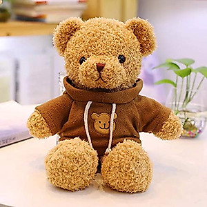 Souriant Teddy Bear, Soft Plush Stuffed Animal with Coffee Hoodie, Christmas, Birthday Gift, Toy 12‘’
