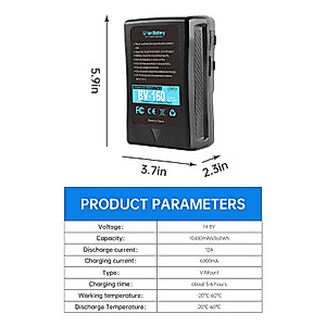 GVM V-Mount Battery with D-Tap and DC Outputs,160WH(10400mAh) V Mount Battery Compatible Video Camera Camcorder Broadcast with D-Tap and DC Outputs USB Ports
