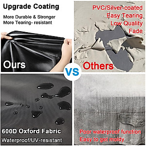 WOMACO Rectangular/Oval Patio Table Cover, Veranda Waterproof Outdoor Table Cover, Heavy Duty Outside Furniture Dining Table Chair Cover 72 in (75"L x 57"W x 27.6"H)