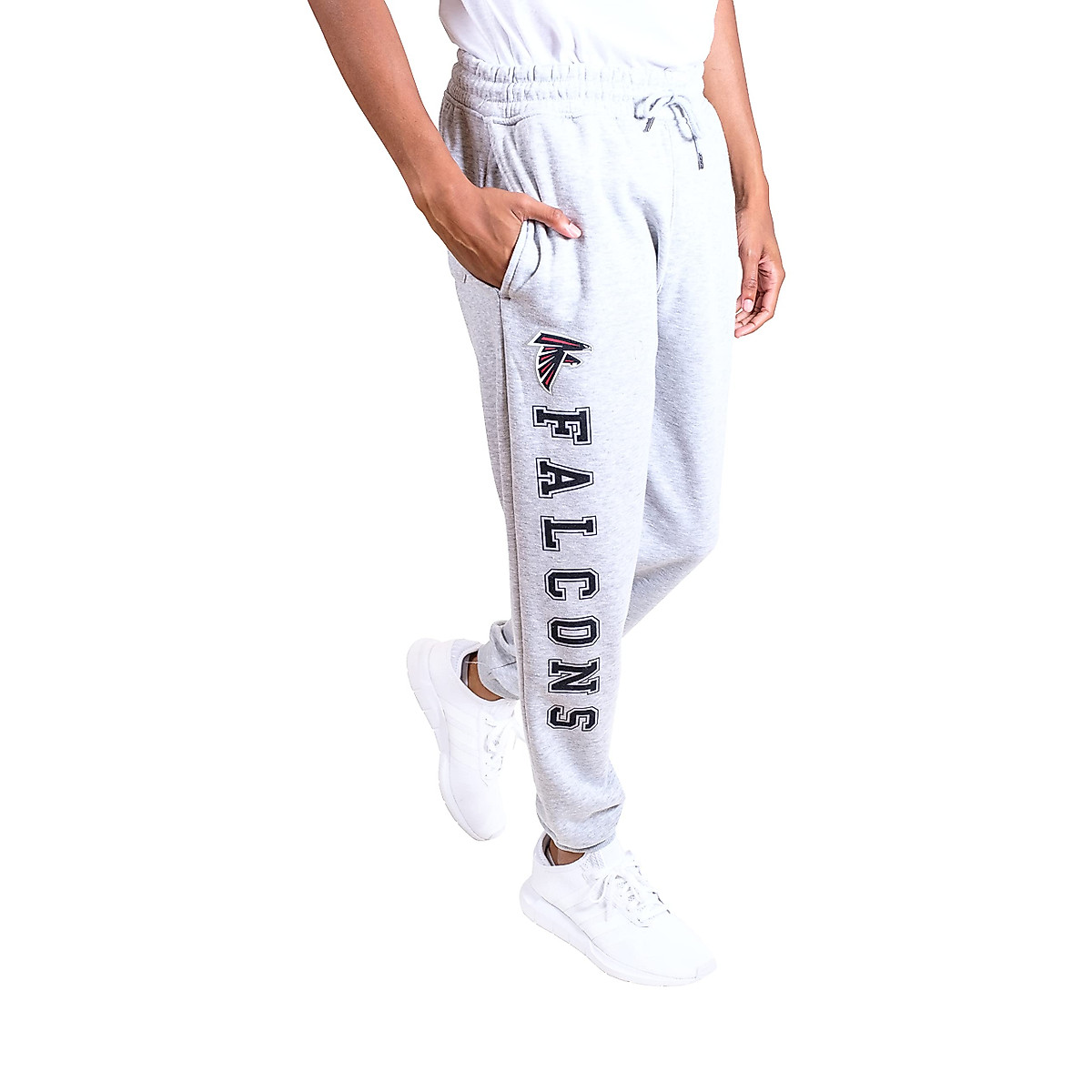 Ultra Game NFL Men's Super Soft Game Day Jogger Sweatpants, Atlanta Falcons, Heather Gray, Small