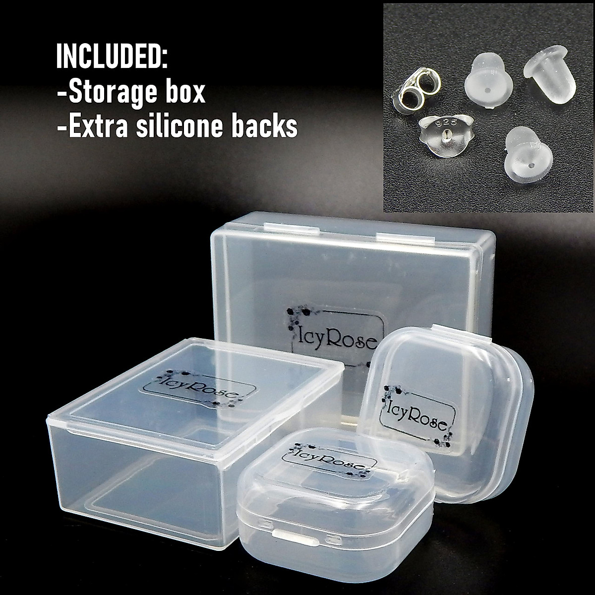 ICYROSE Hypoallergenic Sterling Silver Baseball Stud Earrings (Nickel Free) 19460