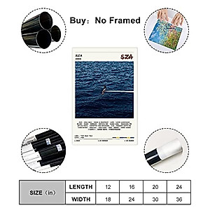 Darxan Sza Poster Sza Sos Poster Album Cover Poster Canvas Poster Wall Art Decor Print Picture Paintings for Living Room Bedroom Decoration Unframe-style 12x18inch(30x45cm)