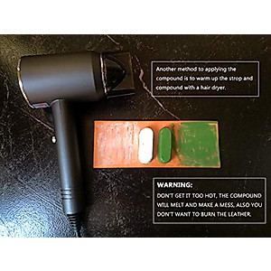 LAVODA Leather Honing Strop for Knife Sharpening with Polishing Compound 3 Inch by 8 Inch Double Sided Stropping Leather Knife Strop and Stropping Compound for Woodcarving Knife Polishing Sharpening