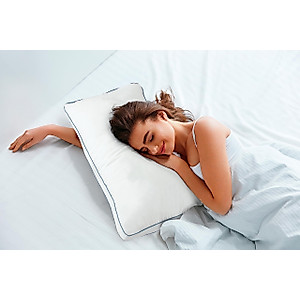 Royale Linen Pillows Queen Size Set Of 2 - Bed Pillows for Sleeping - Gusseted Pillow for Back, Stomach or Side Sleepers - Down Alternative Queen Pillows - Soft Hotel Quality (20x30 Inches, Pack Of 2)