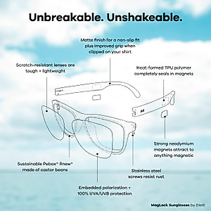 Distil Union Folly MagLock Seafarer Polarized Sunglasses | Lightweight, Flexible and Secure (Anchor Black, Gray Polarized Lens)