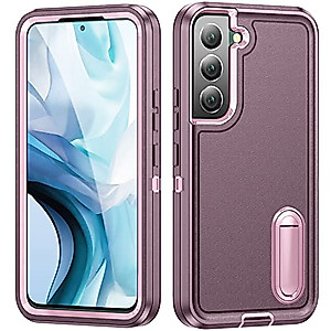 Fucozan for Samsung Galaxy S22 Plus Case Galaxy S22+ Case with Kickstand Case 3-Layer Military Grade Protective Case Cover Silicone Rugged Shockproof for Galaxy S22 Plus S22+ Phone Case Purple+Pink