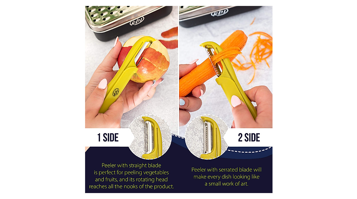 Versatile Cheese Grater & Peeler Set with Container
