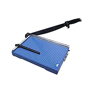 United T15 Office-Grade Guillotine Paper Trimmer, 15.4" Cut Length, 15 Sheet Capacity, Blue