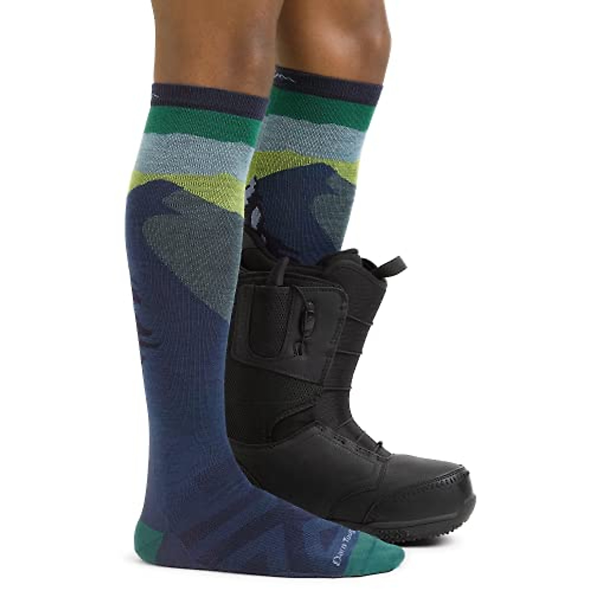 Darn Tough Men's Vermont Solstice OTC Lightweight Ski and Snowboard Sock (Style 8014) - Midnight, Large