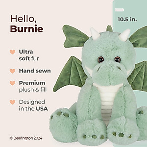Bearington Collection Burnie Plush Dragon Stuffed Animal, 10.5 Inch
