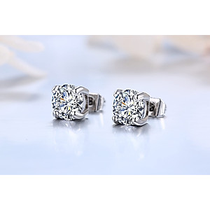Titanium Stainless Steel Lady's Charming Stud Earring with a Gift Box and a Free Small Gift