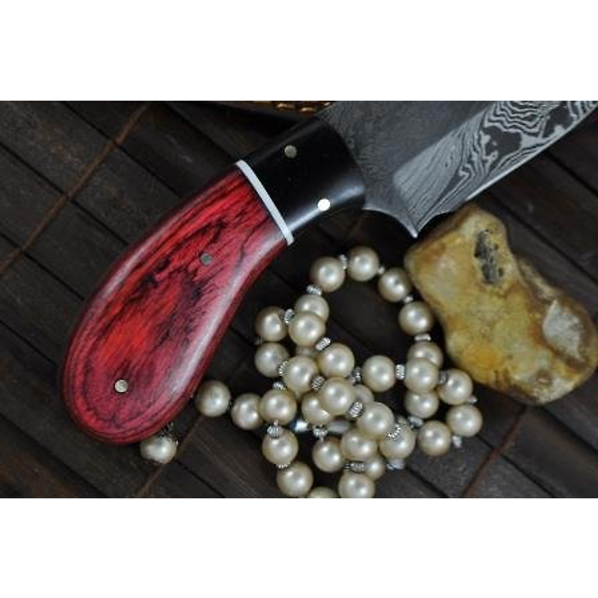 Perkin - Handmade Damascus Steel Hunting Knife - Full Tang