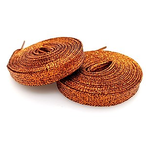 Glitter Shoe Laces (2 Pairs 45") Sparkly Shiny Flat Shoelace for Sneakers Canvas Athletic Girls' Cheerleading Shoes (2 pairs orange)