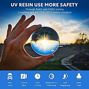 UV Resin - Wayin 200g Upgrade Ultraviolet Epoxy Resin Non-Toxic Crystal Clear Hard Glue Solar Cure Sunlight Activated Resin for Handmade Jewelry, DIY Craft Decoration, Casting and Coating