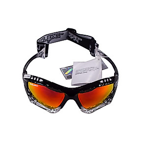 Jettribe Pro Goggles Made of Fade Frame - Storage Case Anti-fog Design for PWC Jetski Racers Enthusiasts - Stylish Revo Lens for Eye Protection and Clear Vision - Black