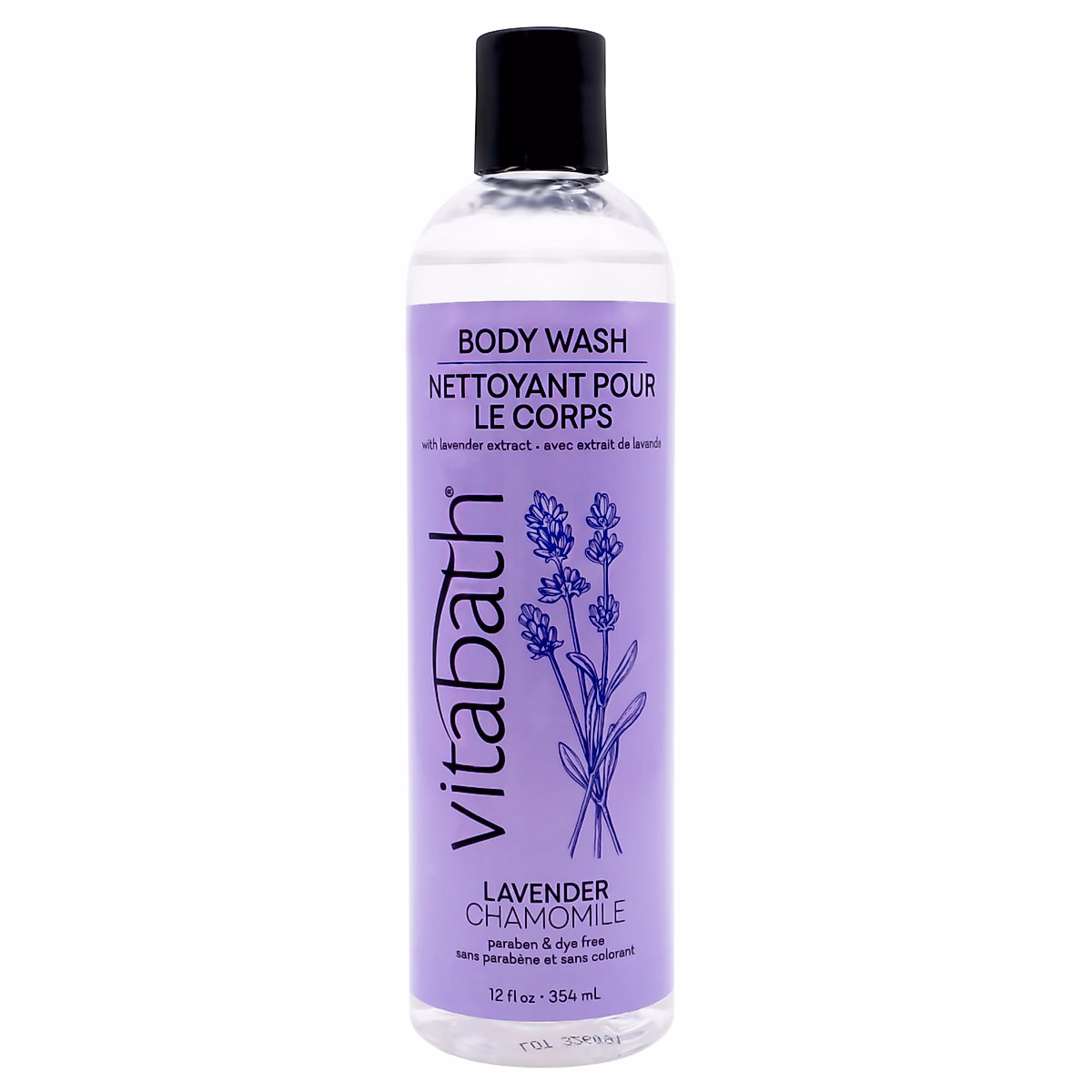 Vitabath Lavender & Chamomile Body Wash Moisturizing Bath & Shower Cleanser & Skincare Radiant Detox & Restore Nourishing Body Polish - Cruelty-Free, Paraben-Free - 12 oz