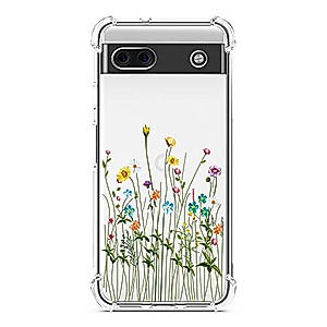 TOPNOW Compatible with Google Pixel 6A Case (2022), Design with Shockproof Corner and Exquisite Pattern, Ultra Slim TPU Bumper Protective Cover for Pixel 6a 5G Grass