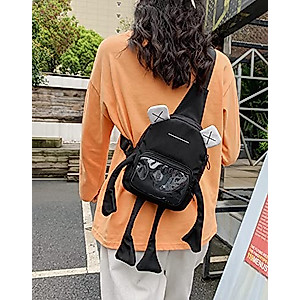 Funny Animal Frog Crossbody Sling Backpack Shoulder Chest Sling Bag Travel Hiking Chest Bag Daypack for Women Kids