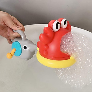 NUOBESTY 2pcs Bubble Bathtub Toys Crab Bubble Maker Shower Bath Time Toddler Bubble Blower Toy Infant Children Happy Tub Time