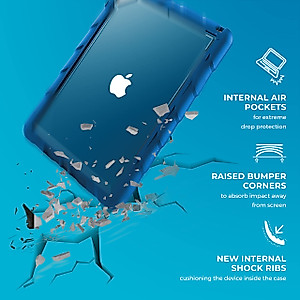 Gumdrop DropTech Clear Case Fits Apple iPad 9th | 8th | 7th Gen (10.2-inch) Designed for K-12 Students Teachers & Classrooms–Drop Tested Rugged Shockproof Bumpers for Reliable Device Protection – Blue