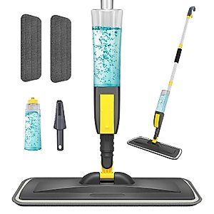 NileHome Mops for Floor Cleaning, Spray Mop with 400ml Refillable Bottle and 2 Replacement Pads Dry Wet Floor Mop for Household or Commercial Use Dust Mop for Hardwood Laminate Tile Ceramic