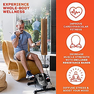 LifePro Under Desk Bike Pedal Exerciser, Arm and Leg Mini Exercise Bike Stationary Bike Pedals, Perfect Desk Exercise Equipment, for Seniors Adults and Teens - Foot Pedal Exerciser and Desk Workout