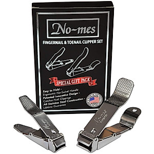 No-Mes Fingernail and Toenail Clipper Gift Set, Catches Clippings, Made in USA