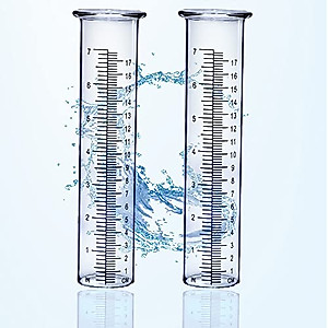BIUWING Plastic rain Gauge Replacement Tube, 7'' Capacity rain gauges Tubes for Yard Garden Outdoor Home, Best Rated, No Frost Freeze Crack, Not Fragile (2 pcs)