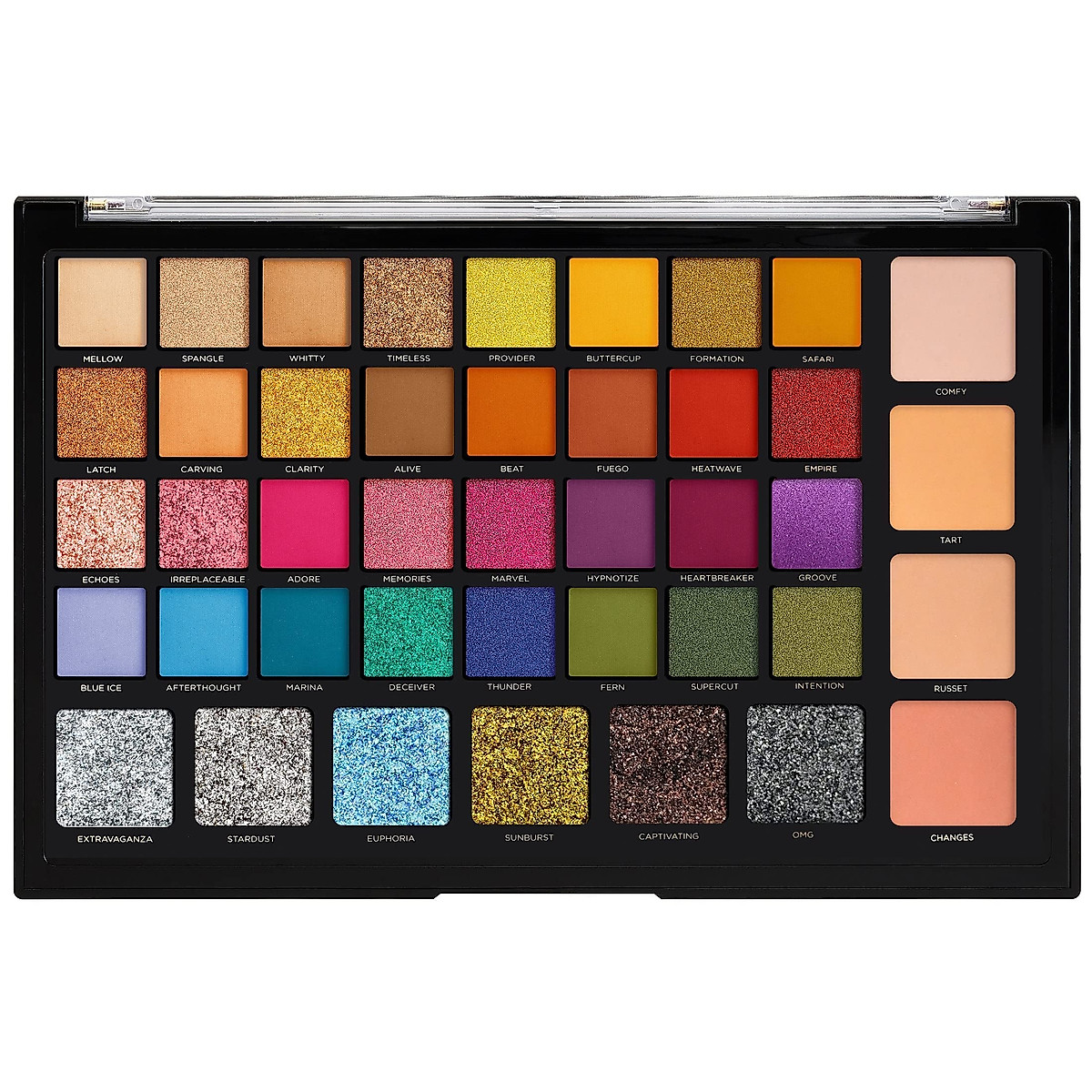Profusion Cosmetics Kaleidoscope 42 Shade Palette Bright Colors Matte Shimmer Satin Colorful Eyeshadow Makeup Pallete Long lasting and Pro Pigment Silky Powder Eye Shadow