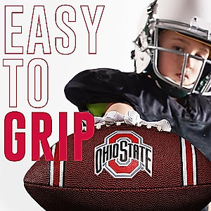 Franklin Sports NCAA Ohio State Buckeyes Kids Youth Football - Official College Team Football with Team Logos - Junior Size Football