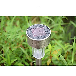 DJASM 2 Pcs Solar Powered Lawn Lights Outdoor Decorative Lawn Stake Column Lights for Home Garden Courtyardbubble Column Lamp