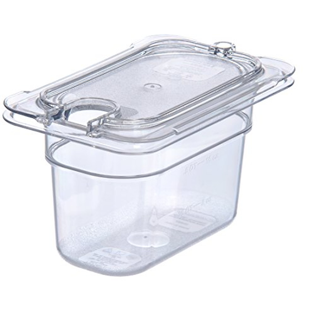 Carlisle FoodService Products 10337U07 StorPlus Ninth Size Polycarbonate Universal Flat Surface Notched Food Pan Lid, Clear (Pack of 6)