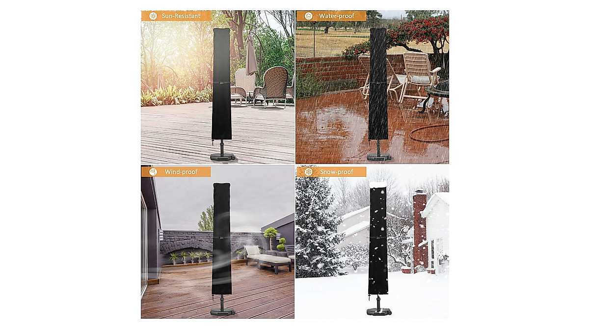 Dokon Waterproof Patio Umbrella Cover for 9-12ft Umbrellas